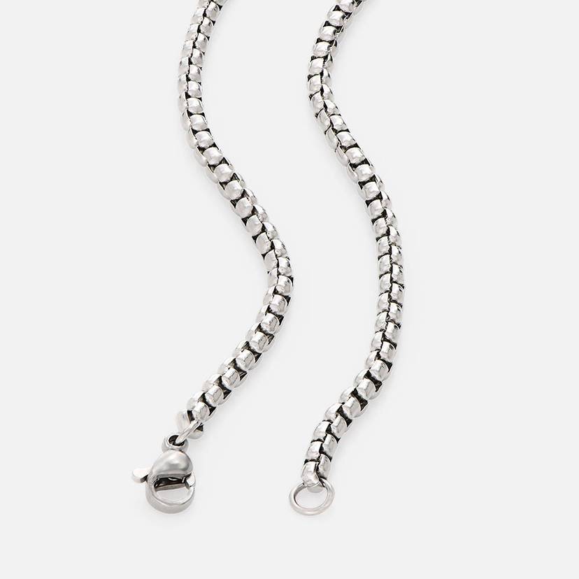 3D Engraved Hexagon Bar Necklace with Diamonds for Men in Stainless ...