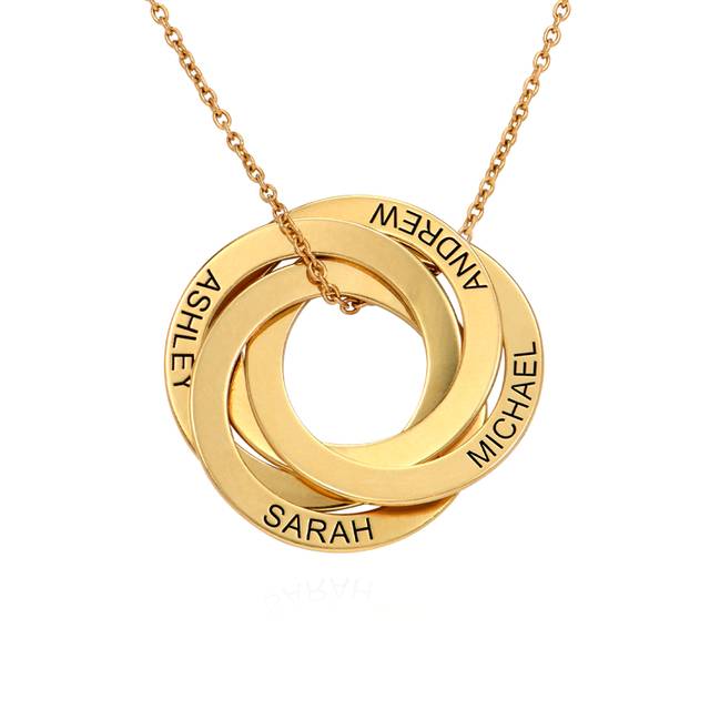 Russian Ring Necklace with 4 Rings in 18K Gold Plating - Theo Grace