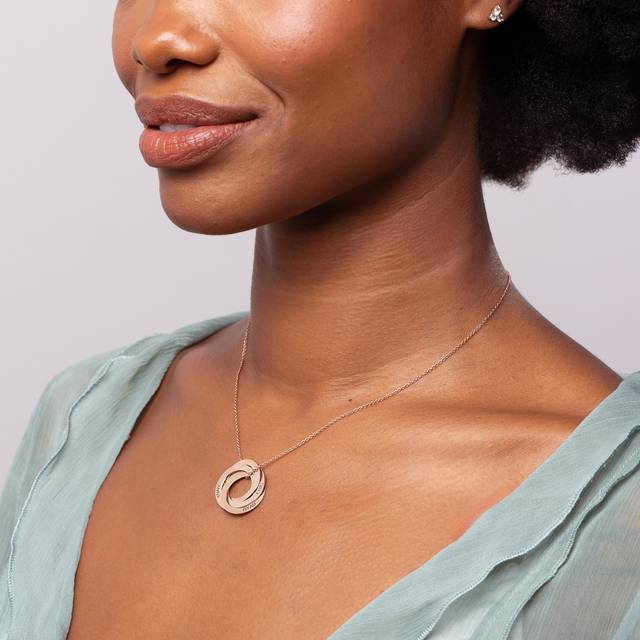 Russian Ring Necklace with 4 Rings in 18K Rose Gold Plating - Theo Grace