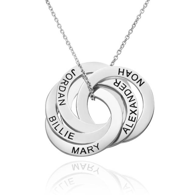 Russian Ring Necklace with 5 Rings in 14K Solid White Gold - Theo Grace ...