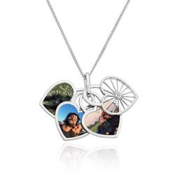 Amorette Photo Pendant Necklace with Diamond in Sterling Silver - Theo Grace
