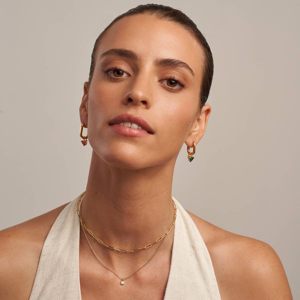 Aurora Birthstone Huggies in 18K Gold Plating - Theo Grace