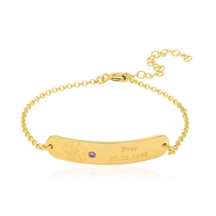Blossom Birth Flower & Stone Bracelet in Gold Vermeil - Theo Grace