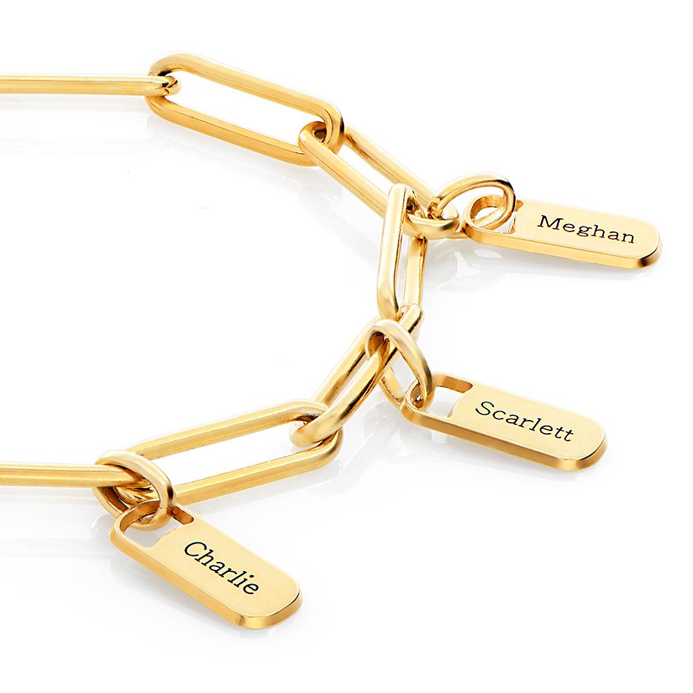 Rory Chain Link Bracelet with Custom Charms in Gold Plating - Theo Grace