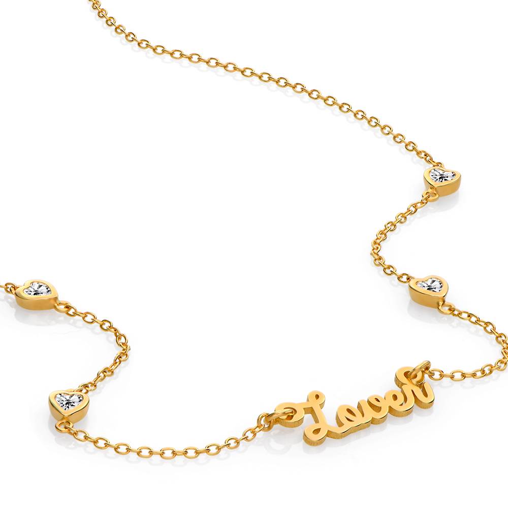 Charli Heart Chain Name Necklace for Girls in Gold Plating - Theo Grace