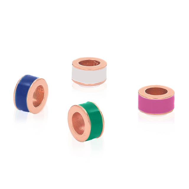 Colored Enamel Beads in Rose Gold Plating - Theo Grace