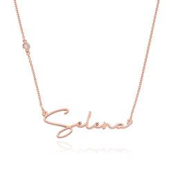 Paris Name Necklace with Diamond in 18K Rose Gold Vermeil - Theo Grace