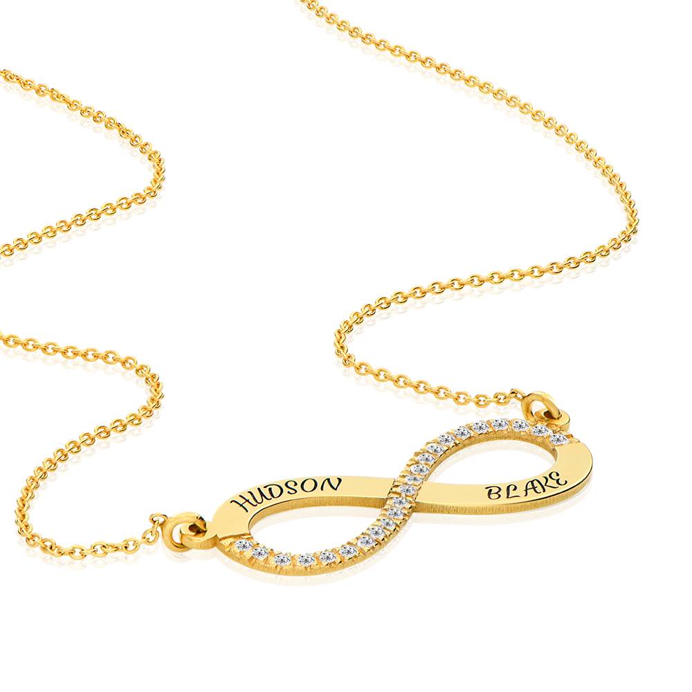 Endless Love Infinity Necklace with 0.23CT Diamonds in Gold Vermeil ...