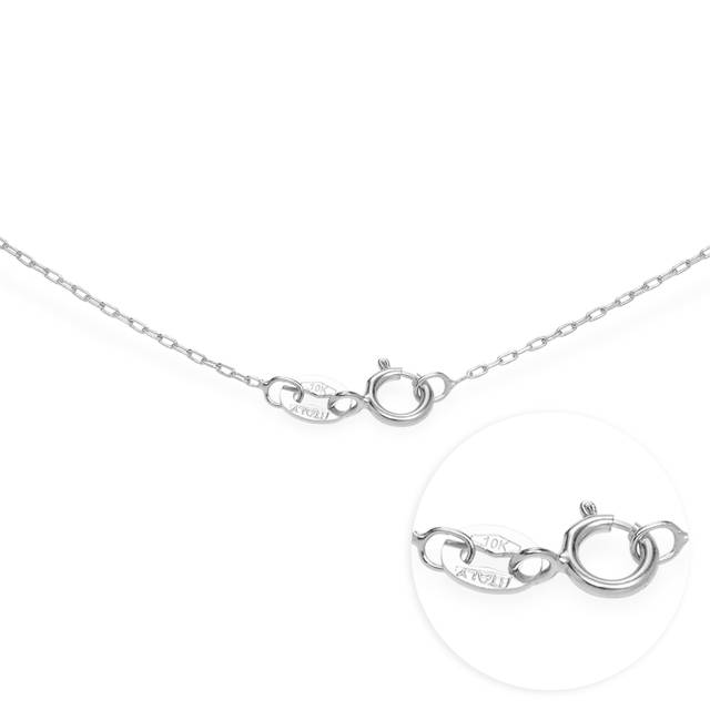 Family Circle Necklace with Hanging Family Tree in 10K Solid White Gold ...
