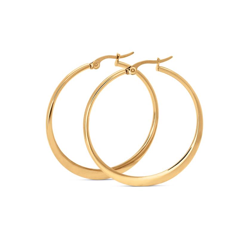 Florida Classic Hoops in Stainless Steel with Gold PVD - Theo Grace