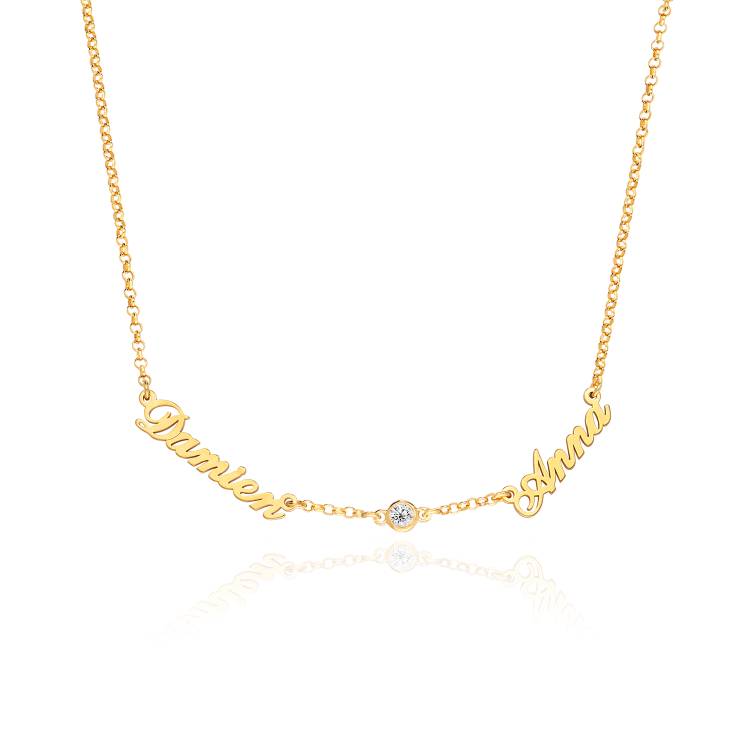 Heritage 0.10CT Diamond Multiple Name Necklace in 18K Gold Plating ...
