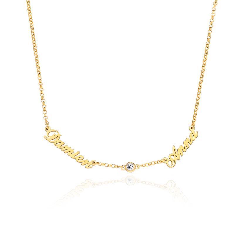 Heritage 0.10CT Diamond Multiple Name Necklace in 18K Gold Plating ...