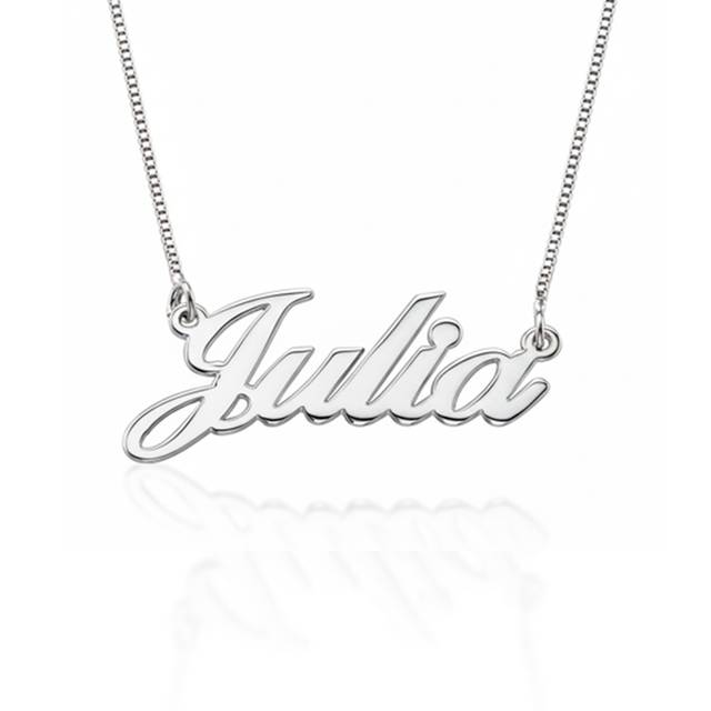 Hollywood Small Name Necklace in Silver - Theo Grace