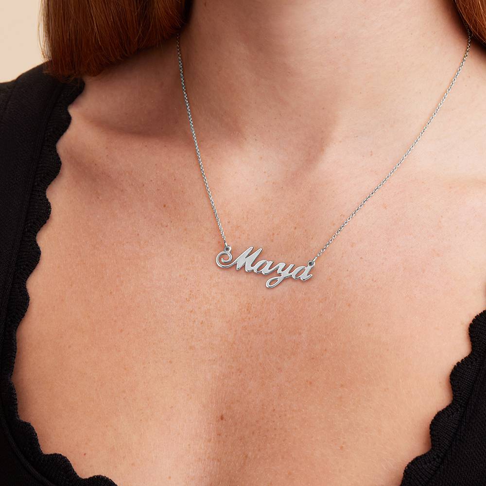 Hollywood Small Name Necklace in Sterling Silver - Theo Grace