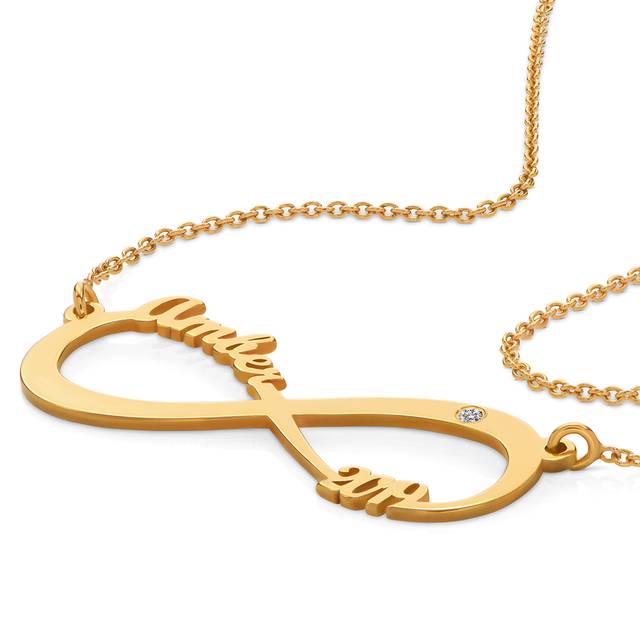Infinity Name Necklace with Diamond in Gold Plating - Theo Grace