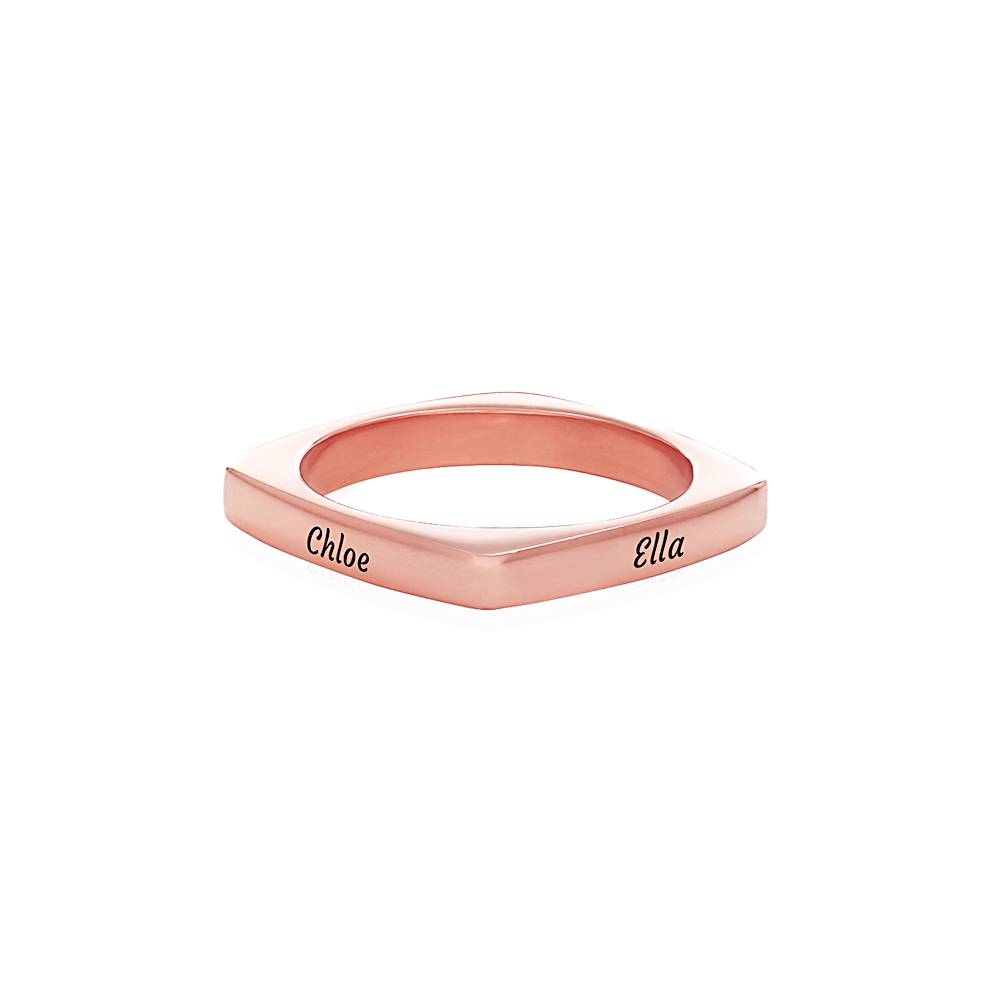 Iris Custom Square Ring in Rose Gold Plating - theo grace