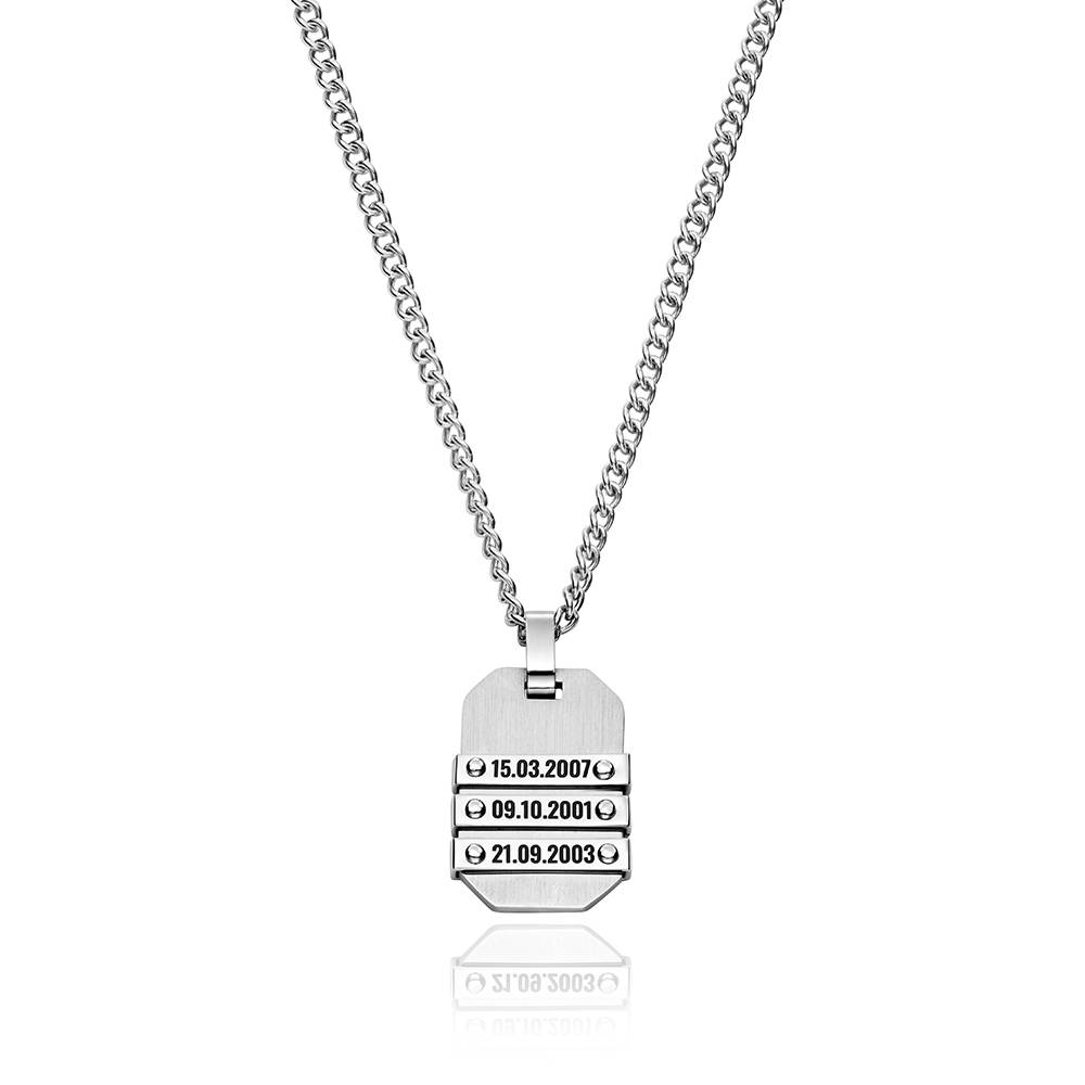 Iron Tag Necklace for Men in Stainless Steel - Theo Grace