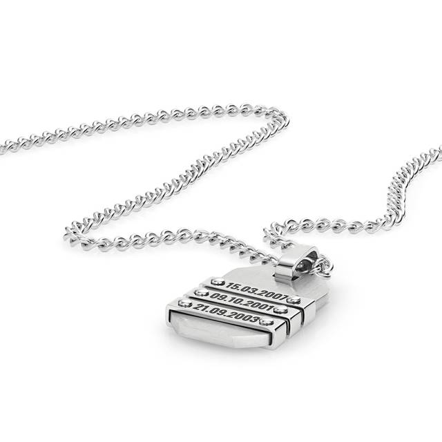 Iron Tag Necklace for Men in Stainless Steel - Theo Grace