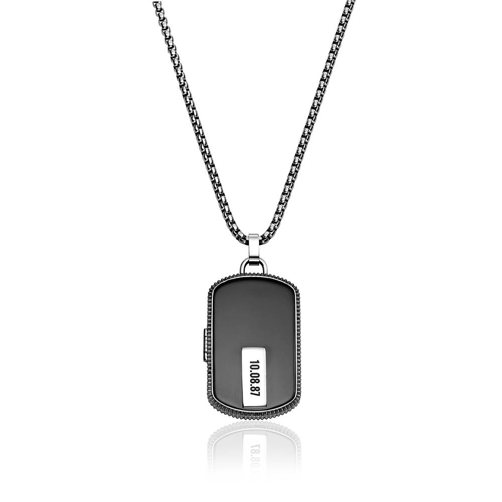 Legacy Bond Photo Locket for Men in Black Stainless Steel - Theo Grace