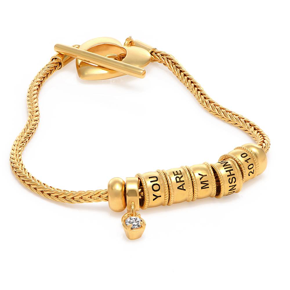 Lena Toggle Bracelet with Diamond in 18K Gold Plating - Theo Grace