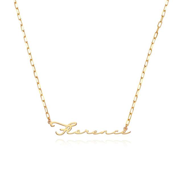Signature Link Chain Name Necklace in Gold Plating - Theo Grace