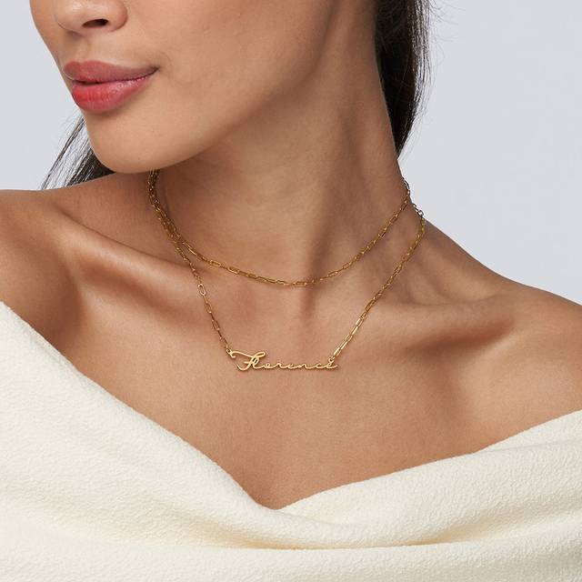 Signature Link Chain Name Necklace in Gold Plating - Theo Grace