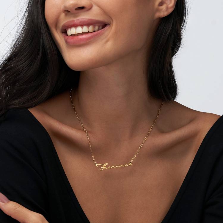 Signature Link Chain Name Necklace in Gold Plating - Theo Grace