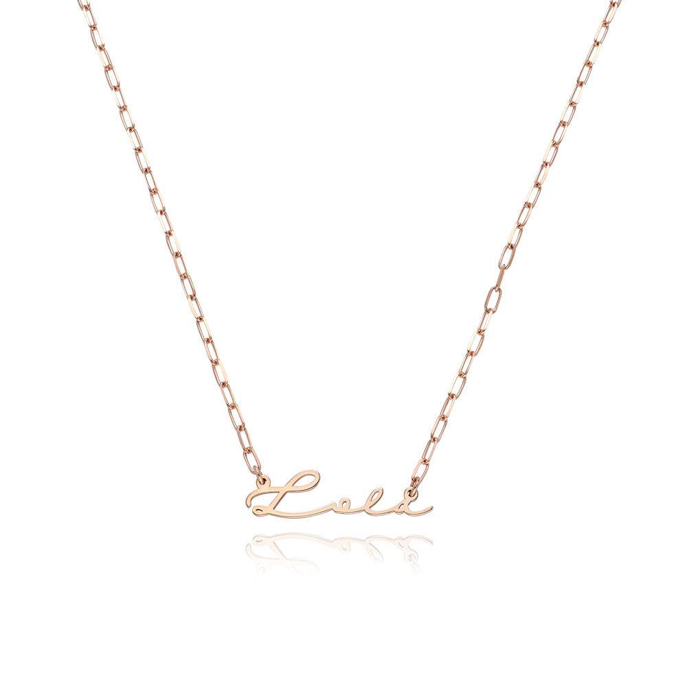 Signature Link Chain Name Necklace in Rose Gold Plating - Theo Grace