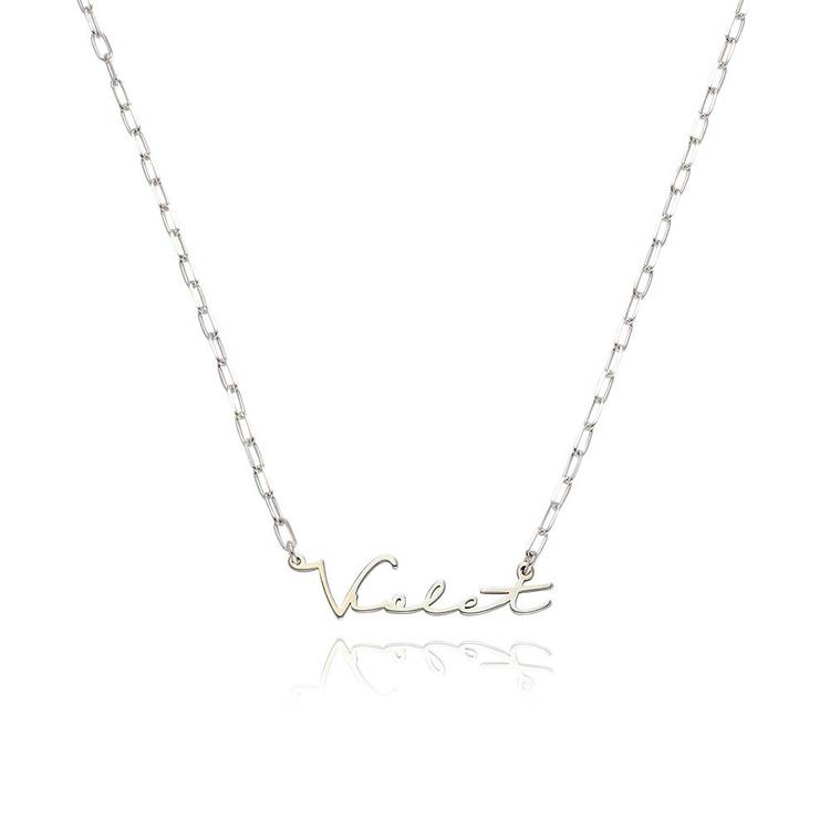 Signature Link Chain Name Necklace in Sterling Silver - Theo Grace