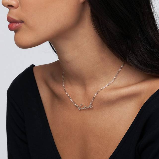 Signature Link Chain Name Necklace in Sterling Silver - Theo Grace