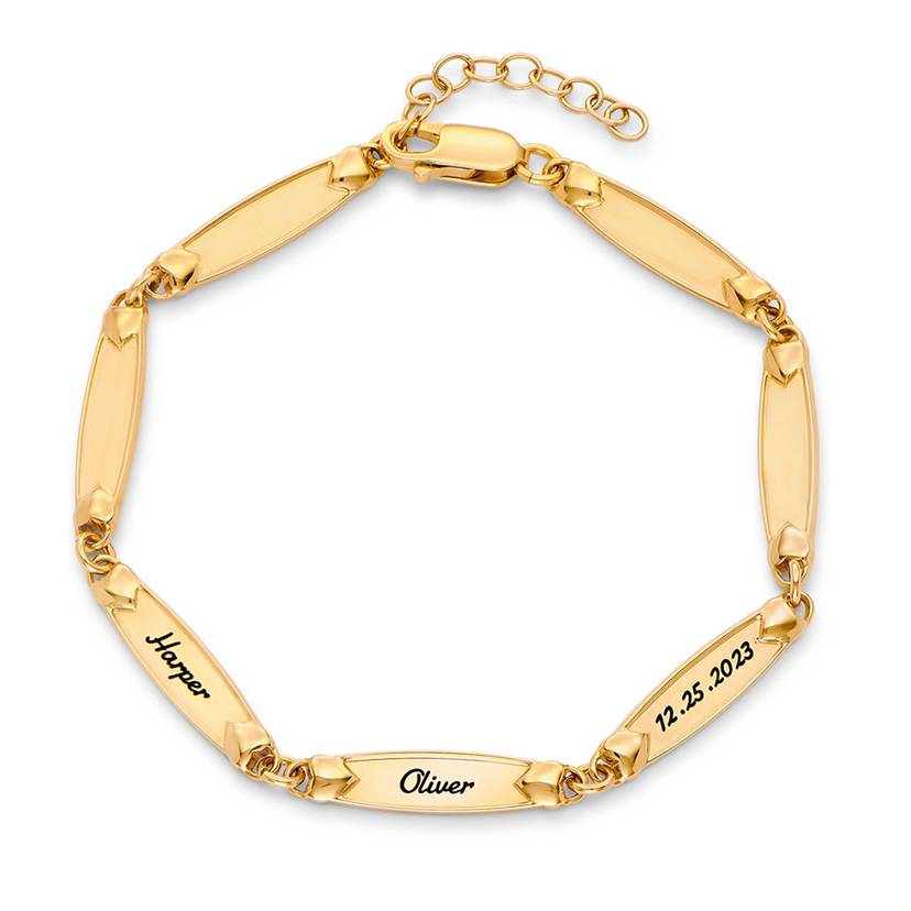 Link to My Heart Name Bracelet in Gold Plating - Theo Grace