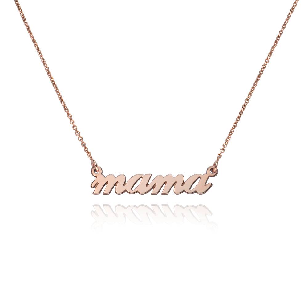 Mama Cursive Necklace in 18K Rose Gold Plating - Theo Grace