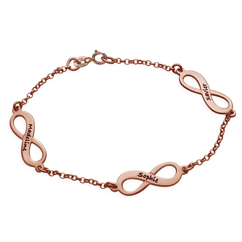 Multiple Infinity Bracelet in 18K Rose Gold Plating - Theo Grace