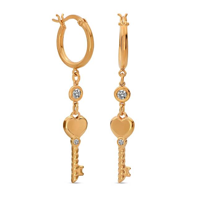 No Other Key Diamond Earrings in Gold Vermeil - Theo Grace