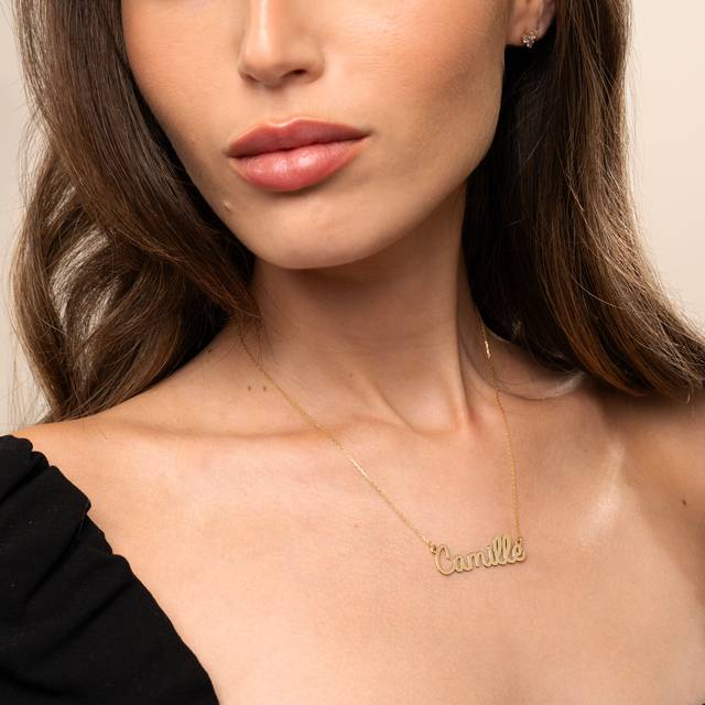 Personalized Cursive Name Necklace in 10K Solid Yellow Gold - Theo Grace