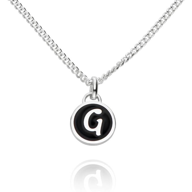 Personalized Token Enamel Necklace in Sterling Silver - Theo Grace