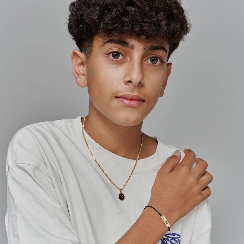 Personalized Token Enamel Necklace in Gold Vermeil - Theo Grace