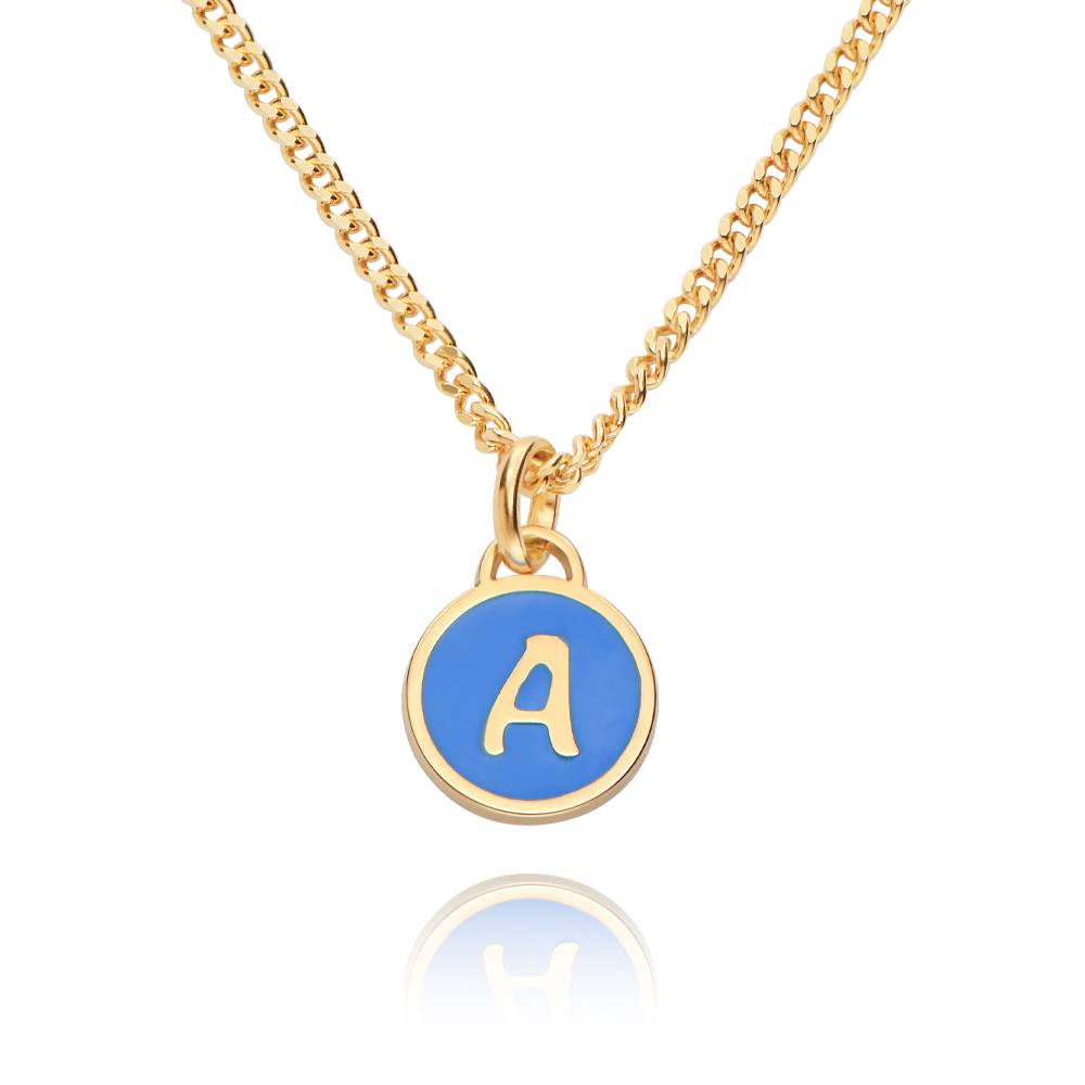 Personalized Token Enamel Necklace in Gold Vermeil - Theo Grace