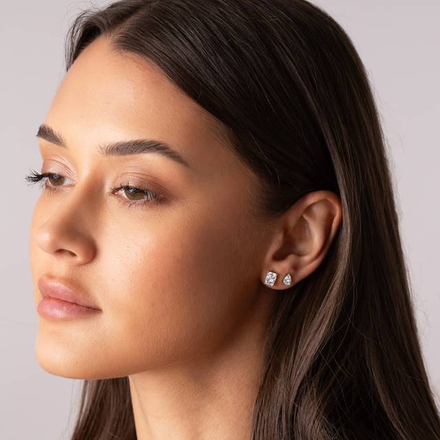 Raquel Triangle Stud Earrings in Sterling Silver - Theo Grace