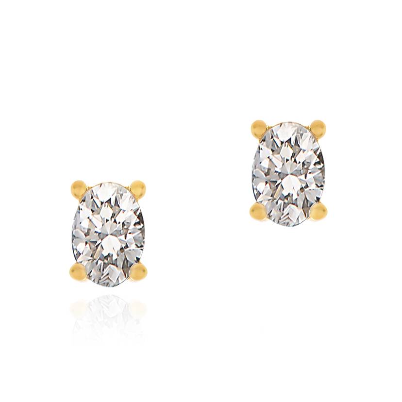 Remi Oval Stud Earrings in Gold Vermeil - Theo Grace