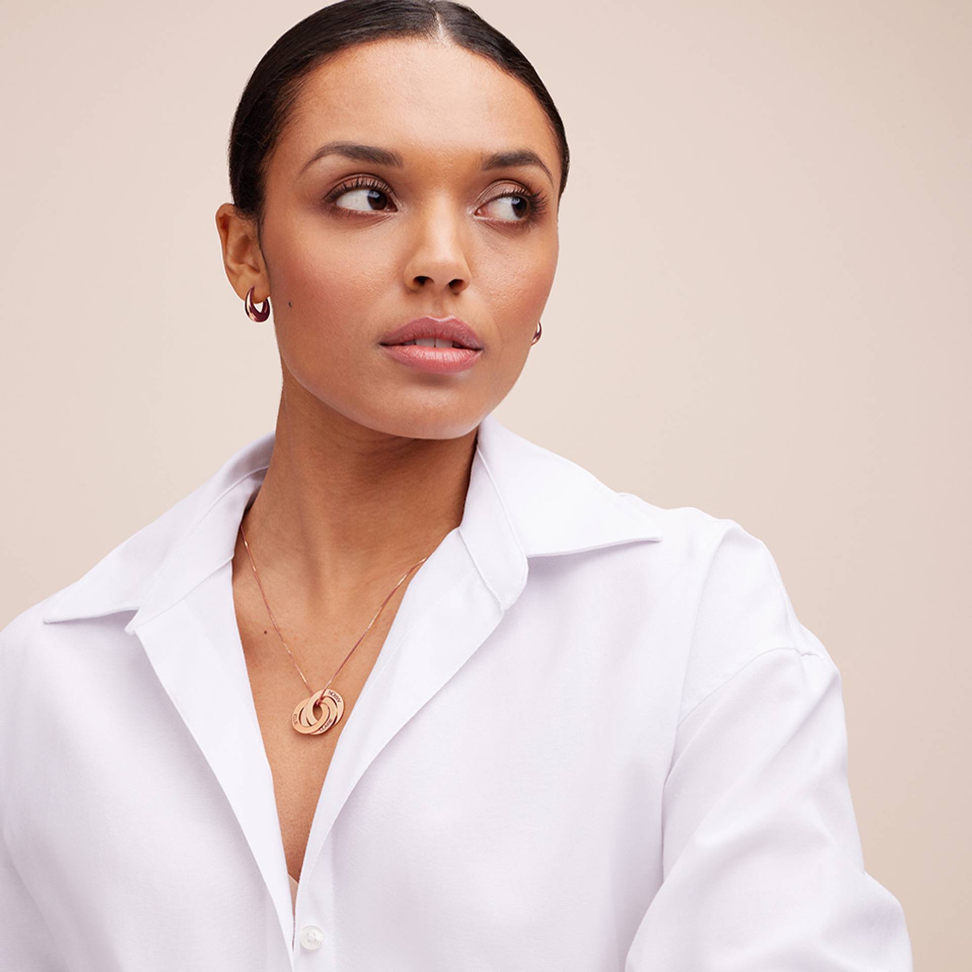 Russian Ring Necklace in 18K Rose Gold Plating - Theo Grace