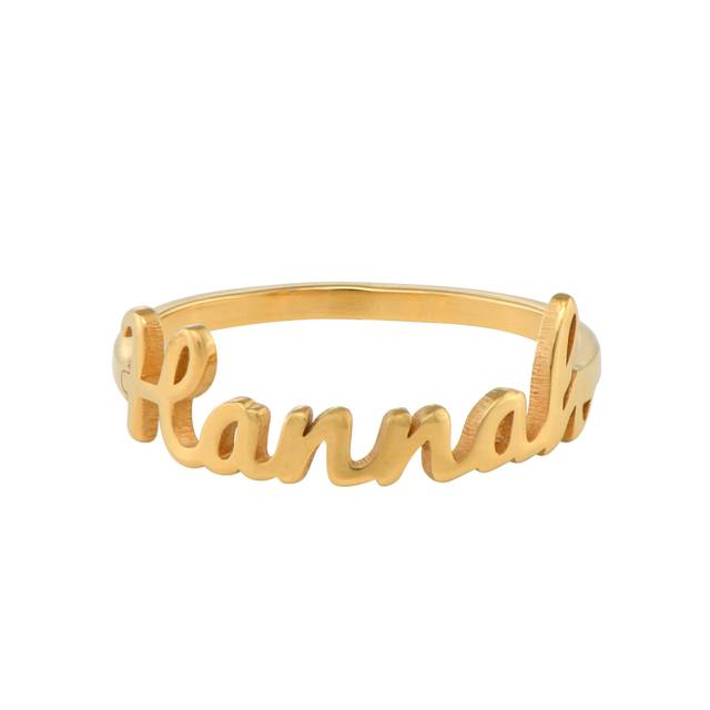 Script Name Ring in 14K Solid Yellow Gold - Theo Grace (Formerly MYKA)