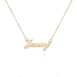 Hollywood Small Name Necklace in 10K Solid Yellow Gold - Theo Grace