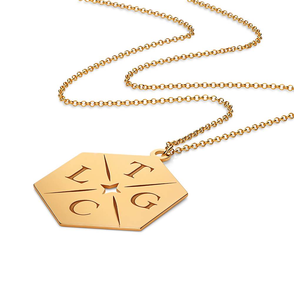 Stars & Back Big Initial Necklace in Gold Vermeil - Theo Grace