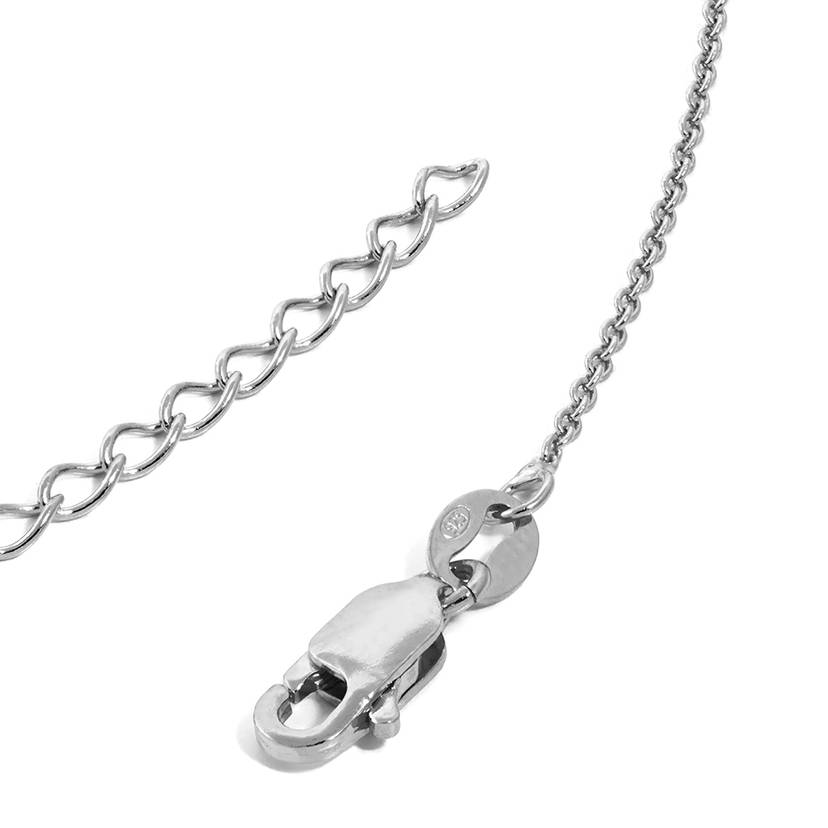 Teres Engraved Necklace with Diamonds in Sterling Silver - Theo Grace