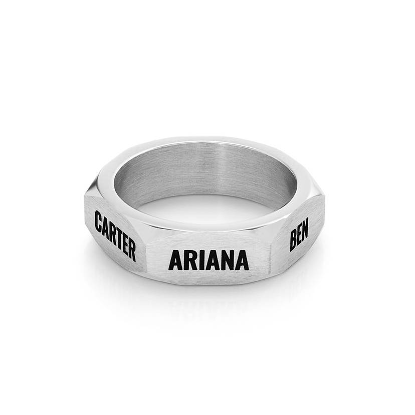 Titan Hexagon Ring for Men in Stainless Steel - Theo Grace