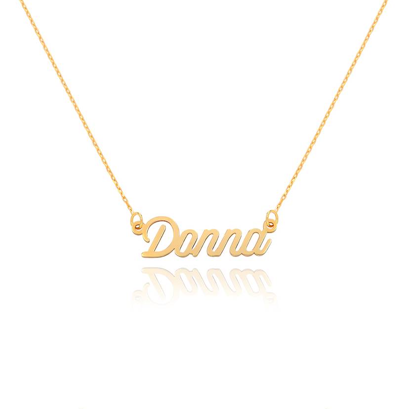 Twirl Script Name Necklace in 14K Solid Yellow Gold - Theo Grace