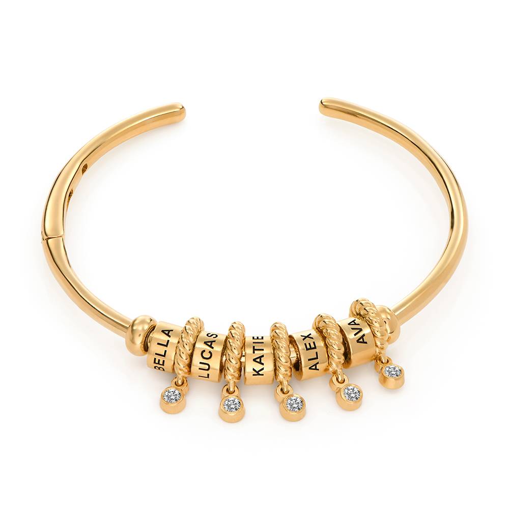 Valaya Beads Bangle with Diamonds in Gold Vermeil - Theo Grace