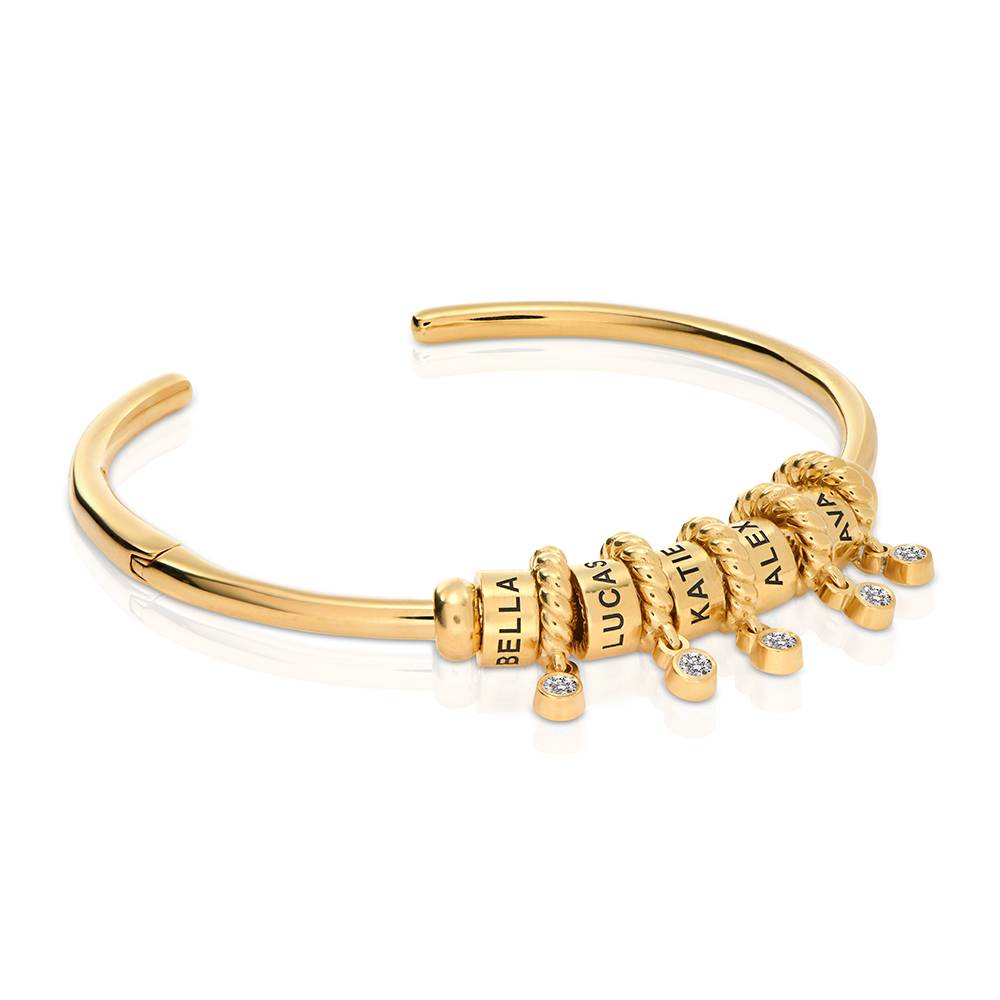 Valaya Beads Bangle with Diamonds in Gold Vermeil - Theo Grace