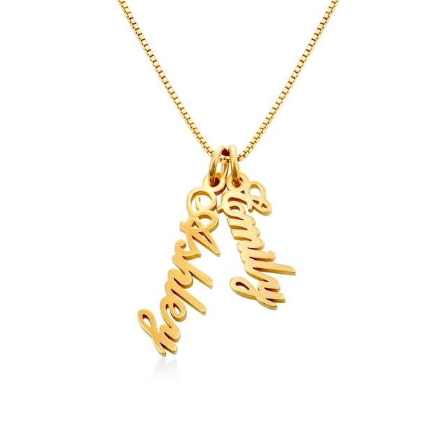 Vertical Name Pendant in Gold Plating - Theo Grace
